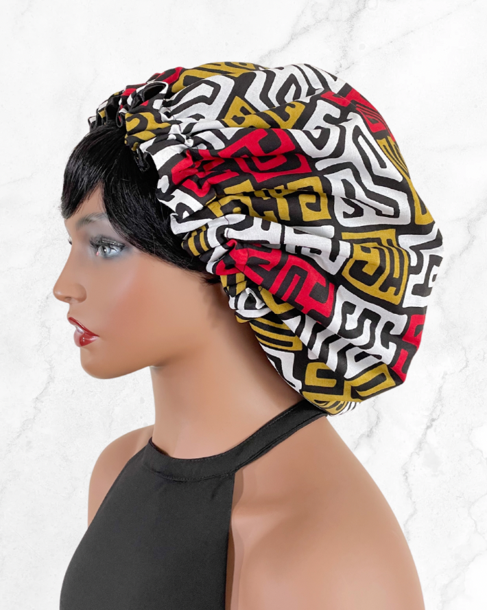 Shaka | satin lined drawstring bonnet – Wraps Adorn LLC